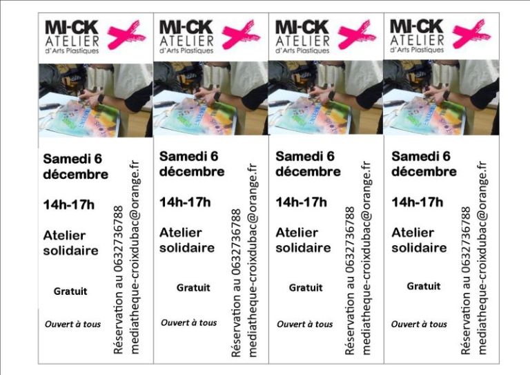 atelier solidaire avec MICK, artiste engagé – Mediatheque Croix du Bac